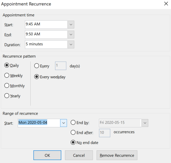 How to set up an hourly stretch reminder